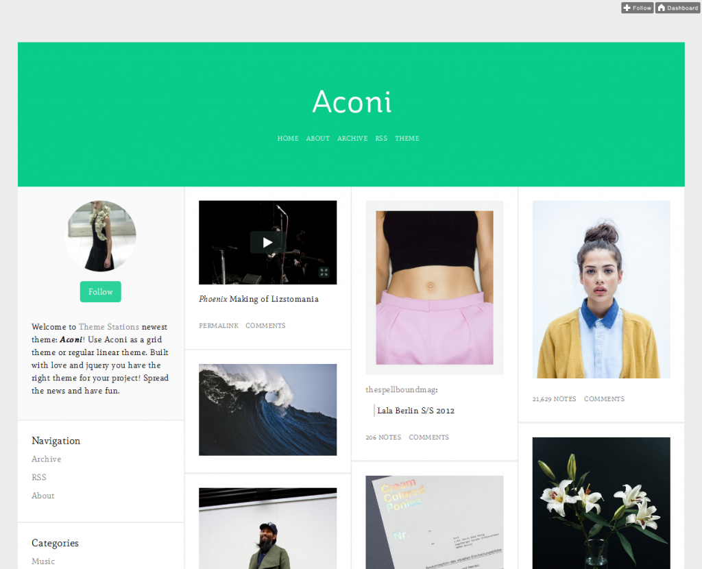 45 Free Grid Based Tumblr Themes | Inspirationfeed