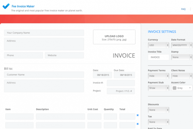 16 Free Invoice Creators & Generators | Inspirationfeed