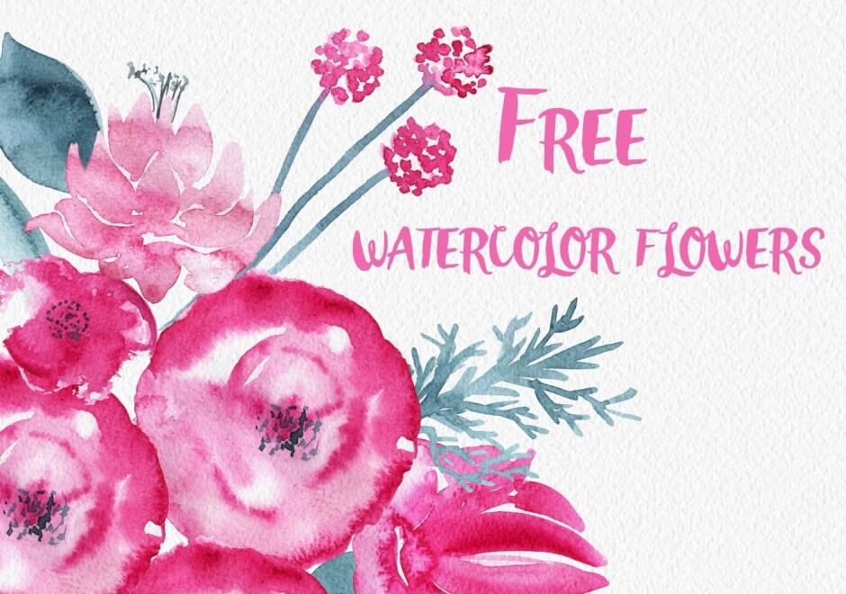 Free Watercolor Flower Set | Inspirationfeed