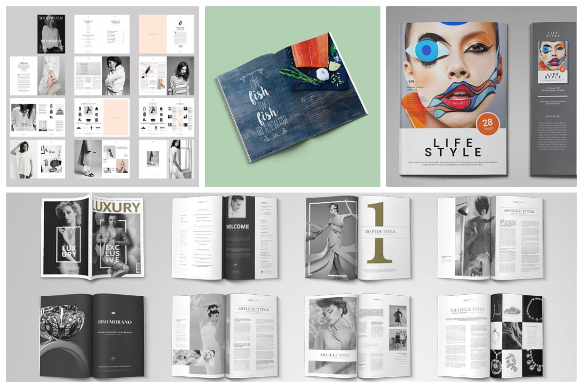 Editable Magazine Template InDesign Template Modern Magazine Design 