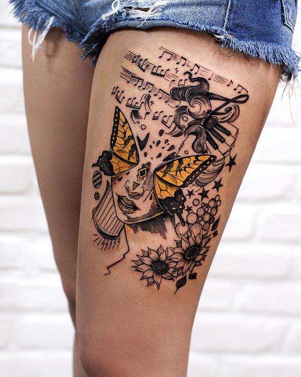 40 Creative Thigh Tattoo Ideas For Women Inspirationfeed