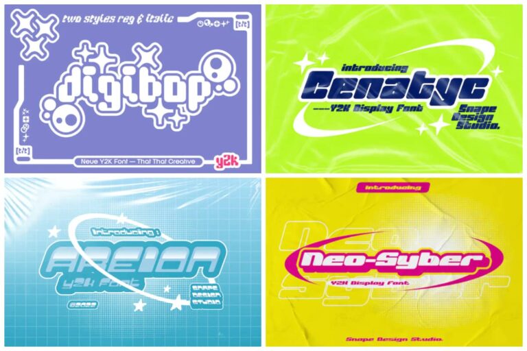 26 Handpicked Y2K Fonts To Create Eye-Catching Designs | Inspirationfeed
